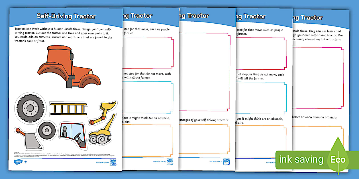 Self-Driving Tractor Activity (teacher made) - Twinkl