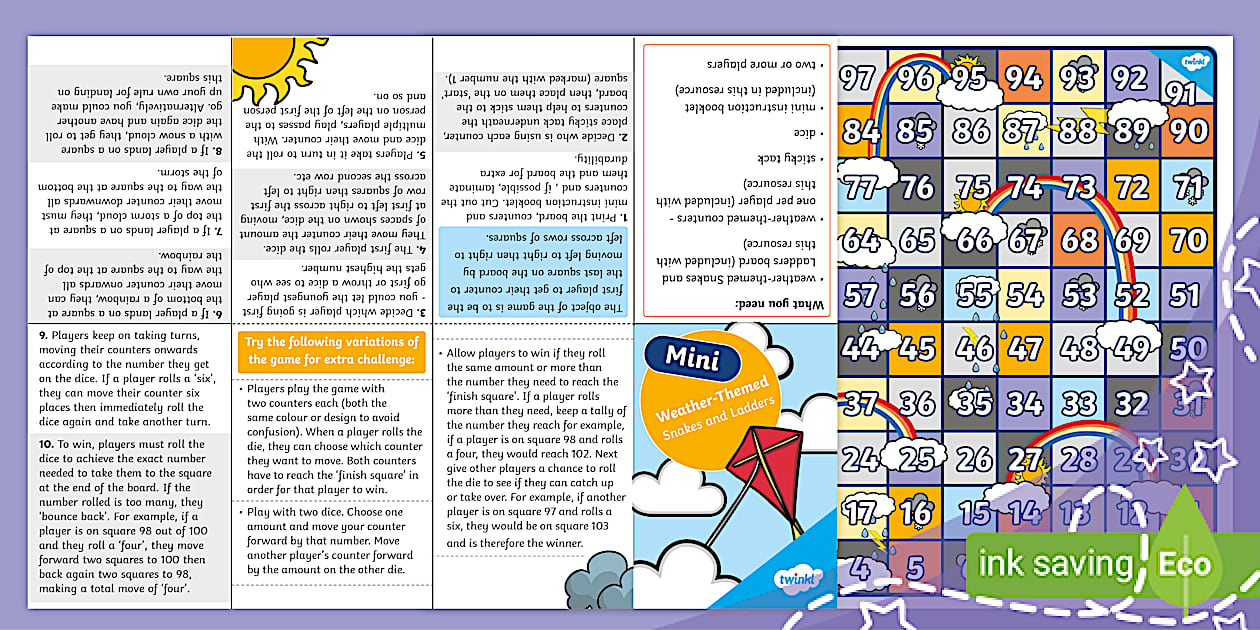 Mini Weather-Themed Snakes and Ladders (teacher made)