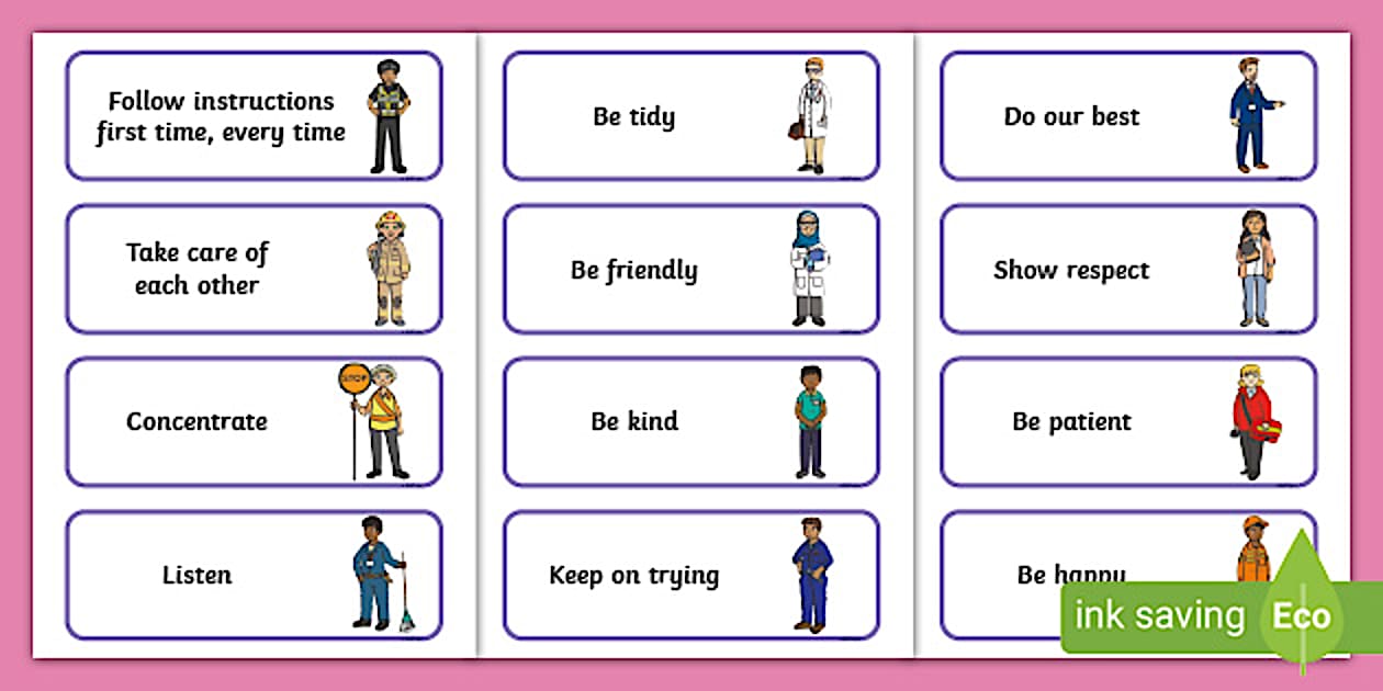 People Who Help Us-Themed Class Charter Cards - Twinkl