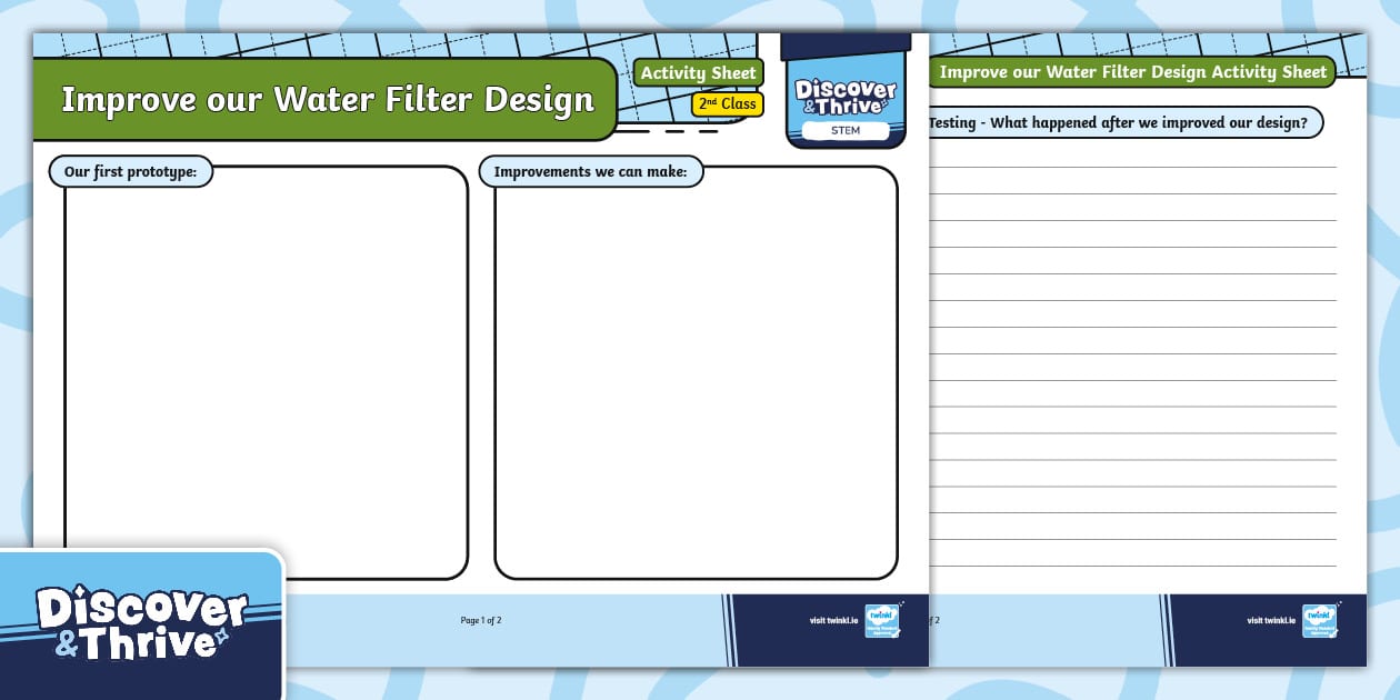 STEM Water Filter Improvement Activity Sheet