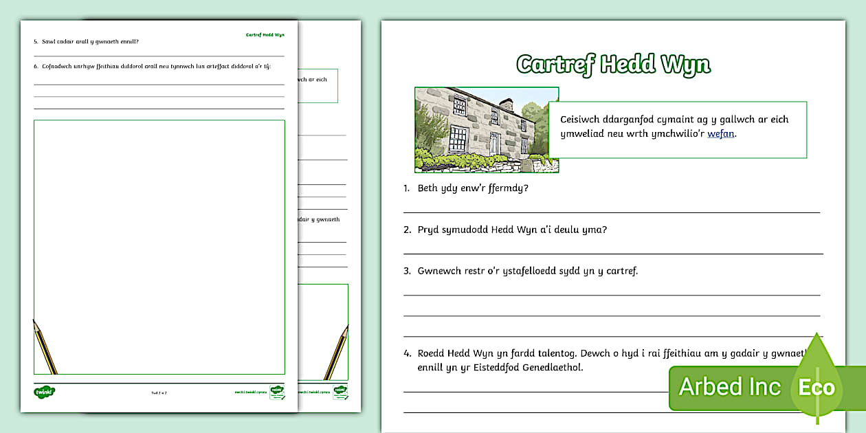 Taflen Weithgaredd Cartref Hedd Wyn (Teacher-Made) - Twinkl