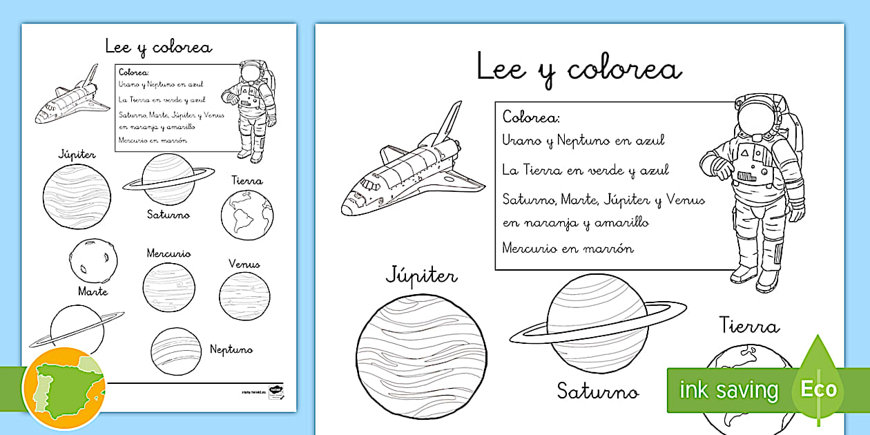 Dibujos de los planetas para colorear - Twinkl