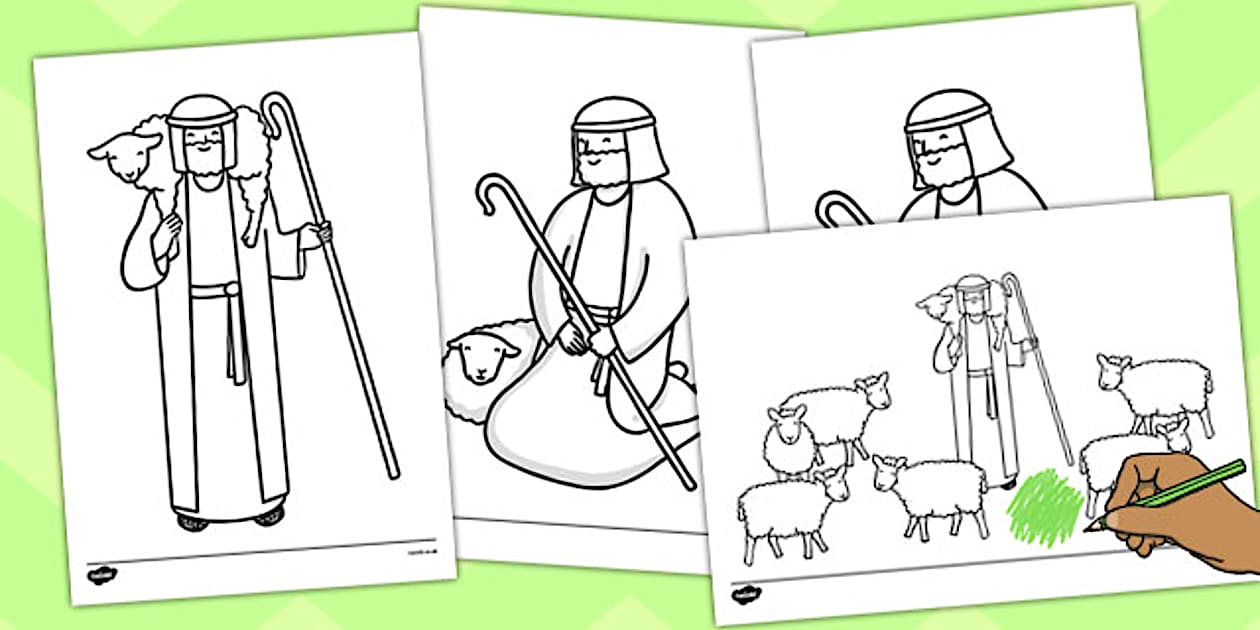 The Lost Sheep Story Coloring Sheets (teacher made) - Twinkl