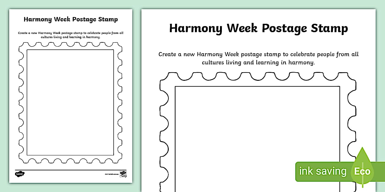 Harmony Week Postage Stamp (teacher made) - Twinkl