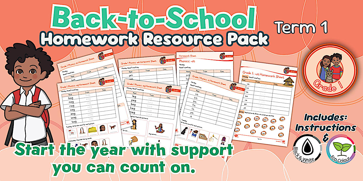 Gr. 1 Phonics - T1 - Homework - Resource Pack (CAPS Aligned)