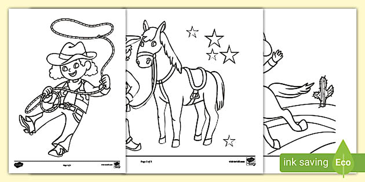 Cool Cowboy Colouring (Hecho por educadores) - Twinkl
