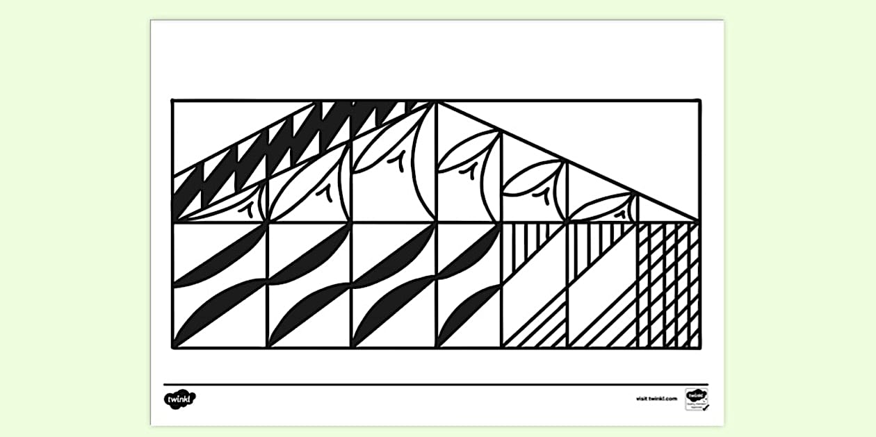 Male Pandanus Bloom Siapo Pattern Colouring | Colouring Sheets
