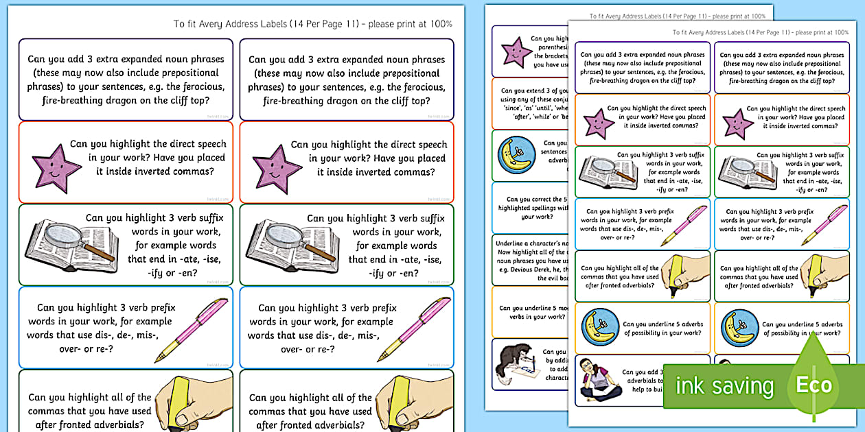 Cursive Year 5 Writing Feedback: Extension and Challenge Stickers