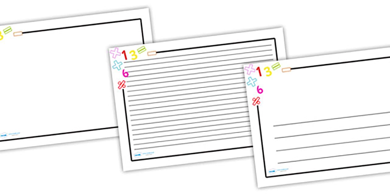 Editable Maths Page Border (Landscape) - Twinkl