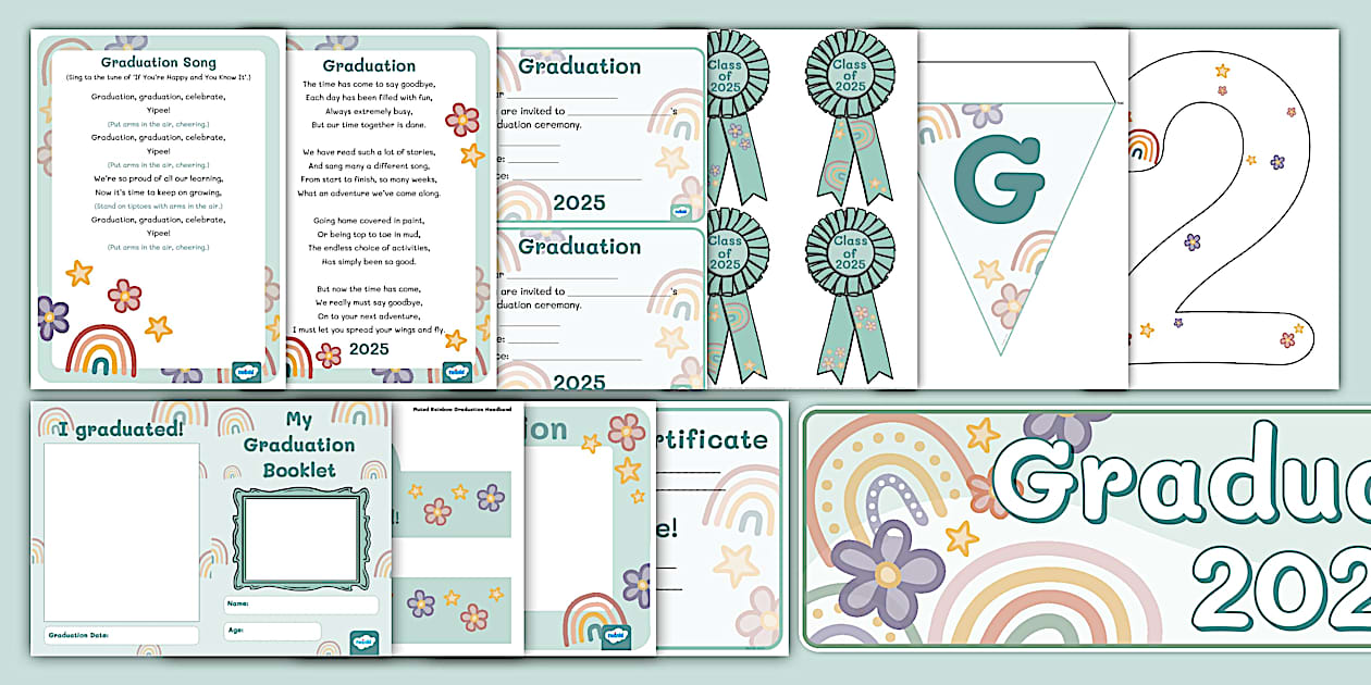 EYFS Muted Rainbow Graduation Resource Pack | Twinkl