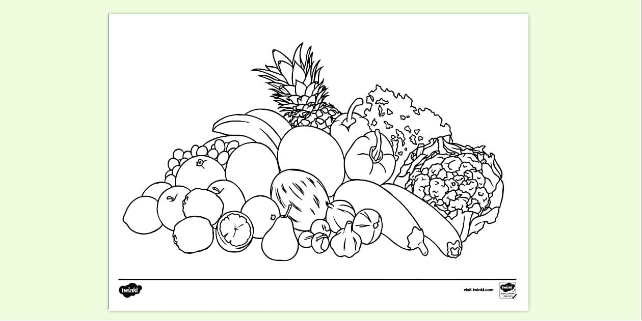 Healthy Eating Colouring Page (teacher made) - Twinkl