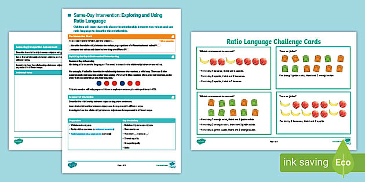 👉 Year 6 Intervention Plan: Exploring and Using Ratio Language
