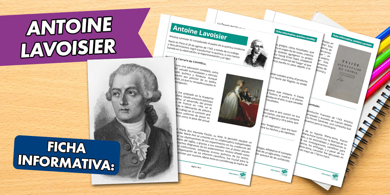 Ficha | Informativa | Antoine Lavoisier | Química | Ciencias