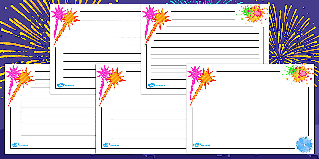 Happy New Year Page Borders Landscape - Twinkl