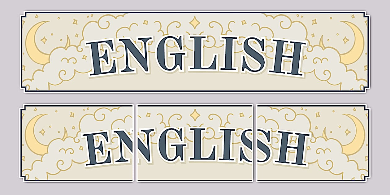 Celestial-Themed English Display Banner (teacher made)