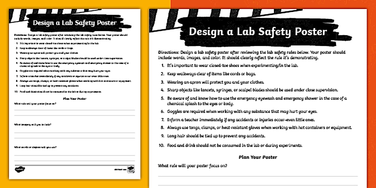 Design a Lab Safety Poster (teacher made) - Twinkl