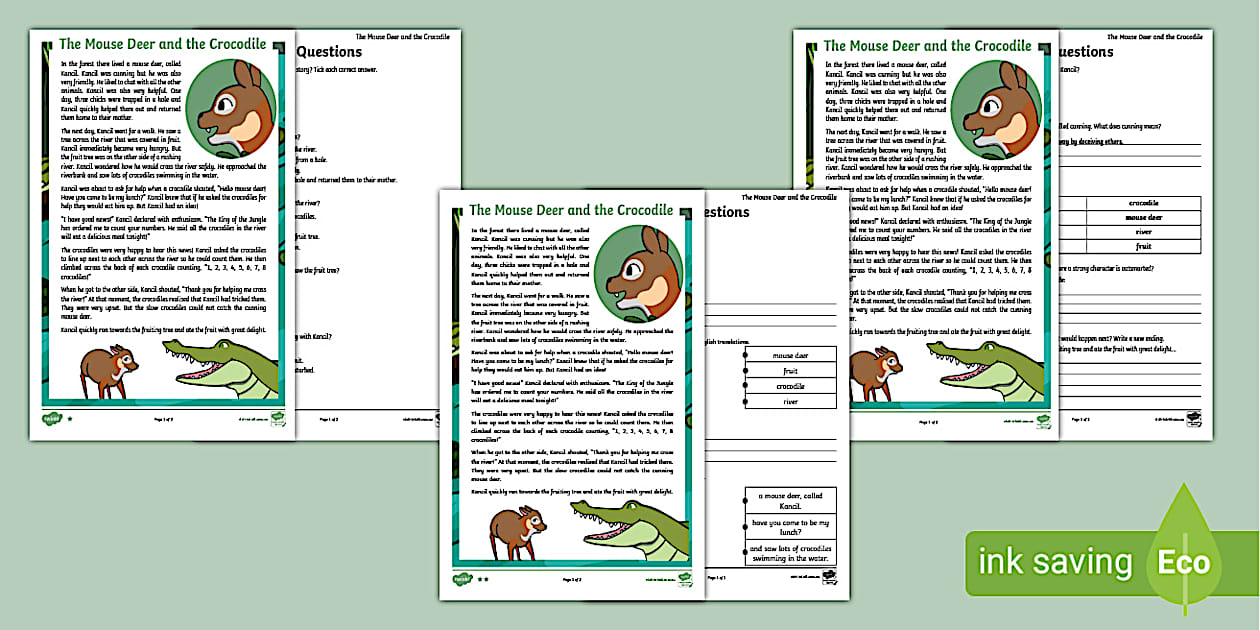 Si Kancil dan Si Buaya - Differentiated Reading Comprehension