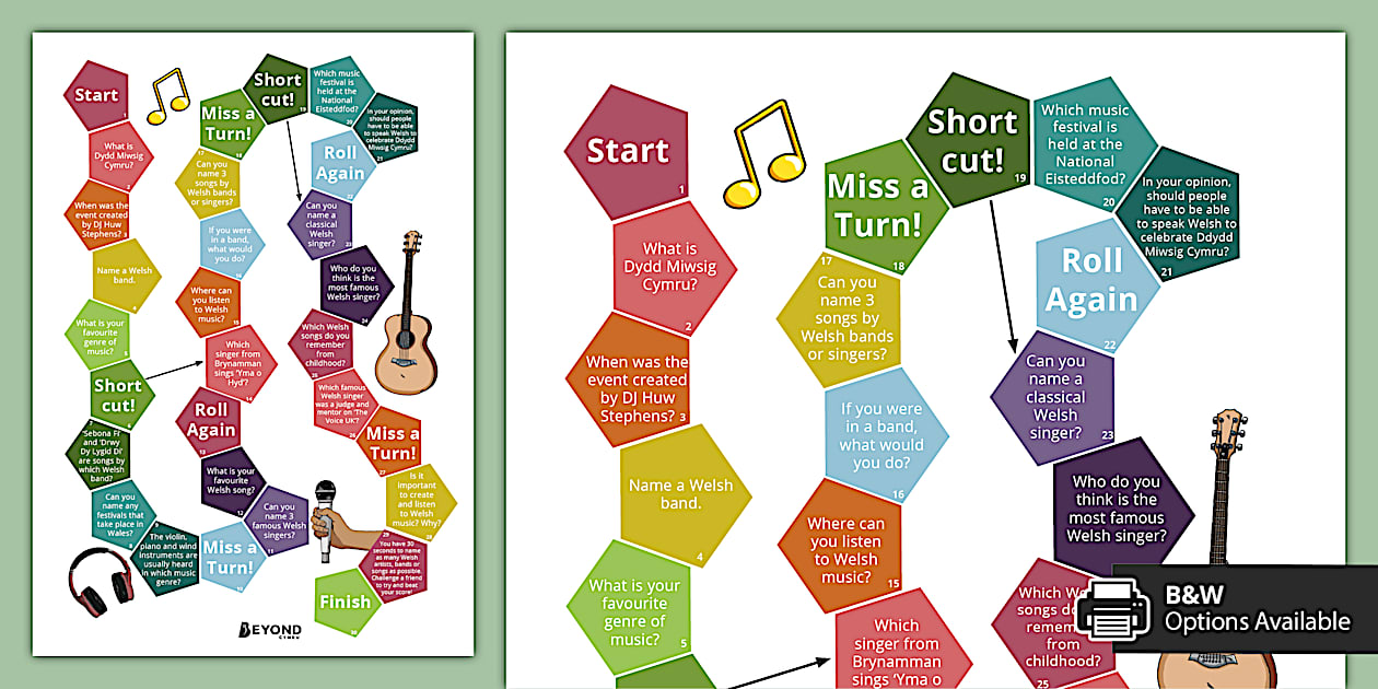 Dydd Miwsig Cymru Board Game (Teacher-Made) - Twinkl