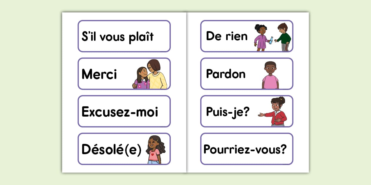 Cartes de mots : Les formules de politesse (teacher made)