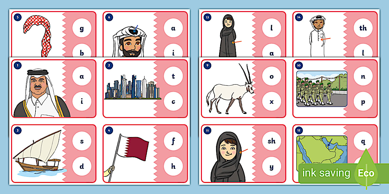 Qatar Beginning Sounds Clip Card Activity (teacher made)