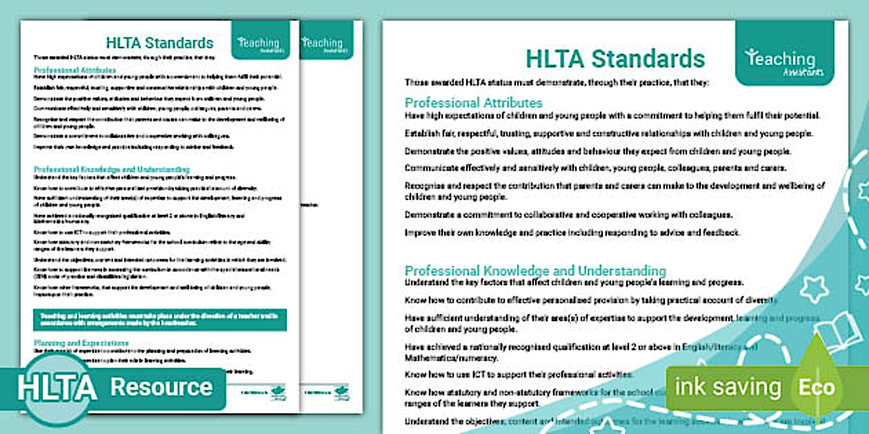 Editable HLTA Standards (Lehrer gemacht) - Twinkl