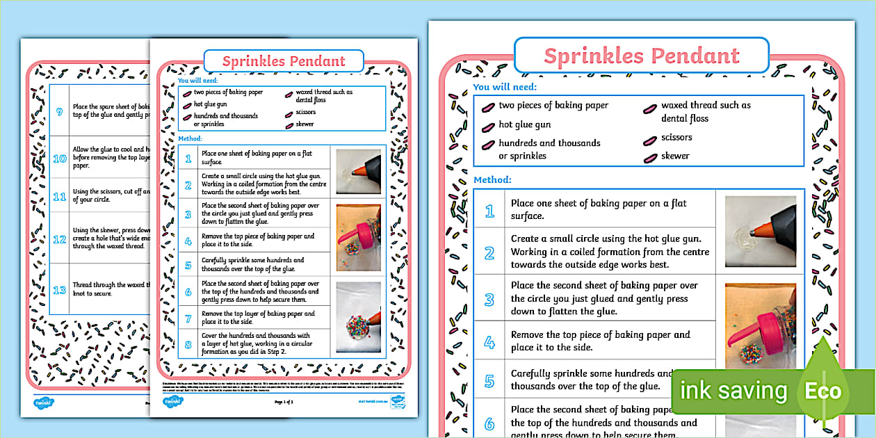 Sprinkles Pendant Craft Activity (Teacher-Made) - Twinkl