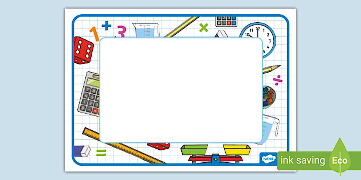Maths Border Editable Display Poster - Twinkl - KS1 - Twinkl