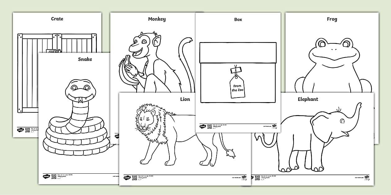Colouring Sheets to Support Teaching on Dear Zoo - Twinkl