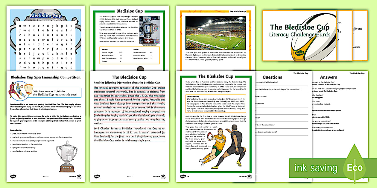 3-6 Bledisloe Cup Activity Resource Pack (teacher made)