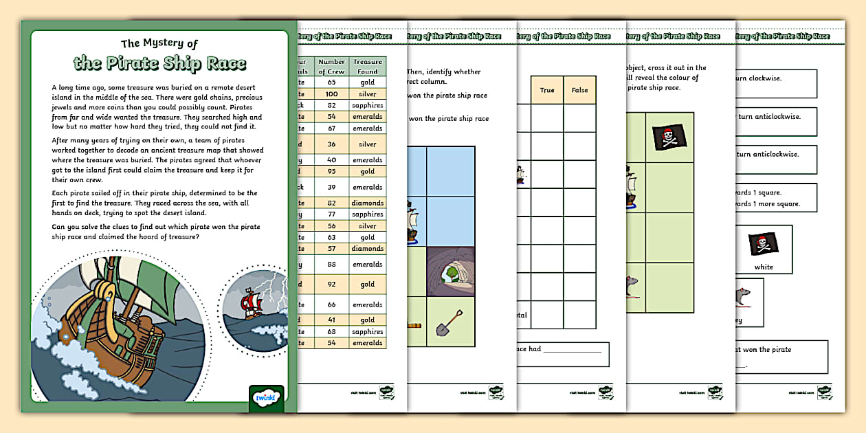 👉 Year 2 The Maths Mystery of the Pirate Ship Race