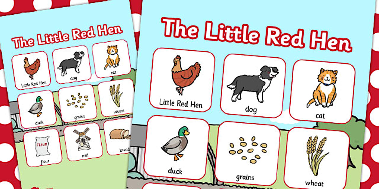 Cursive The Little Red Hen Vocabulary Poster (teacher made)