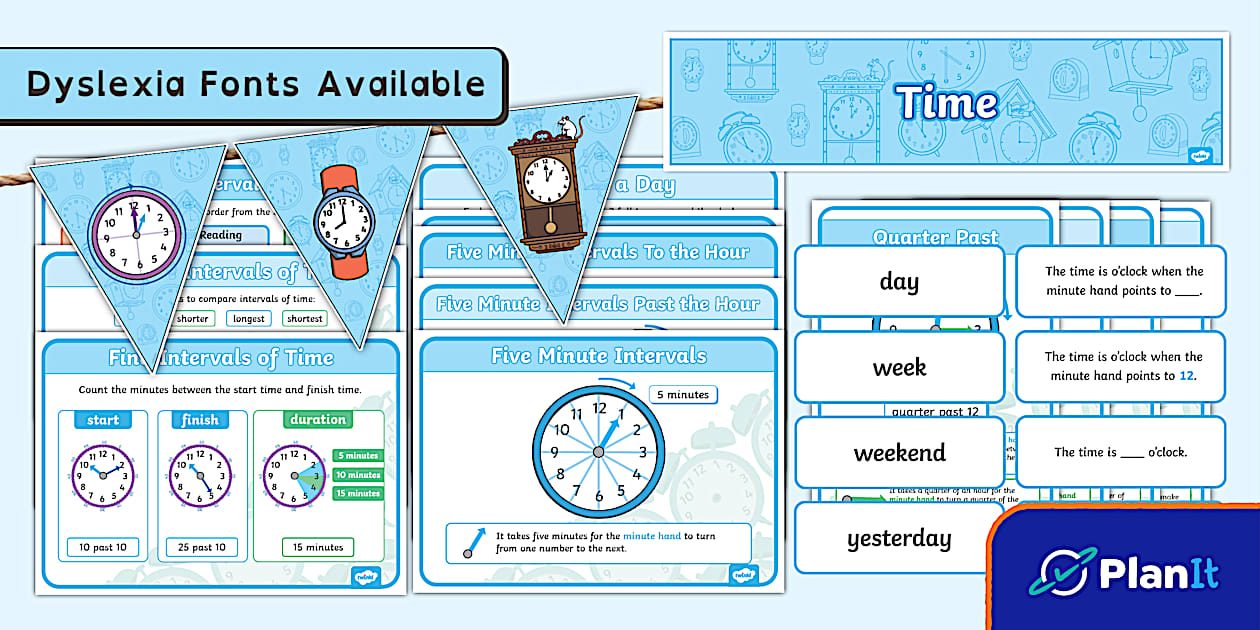 👉 PlanIt Maths Year 2 Time Display Pack - Twinkl
