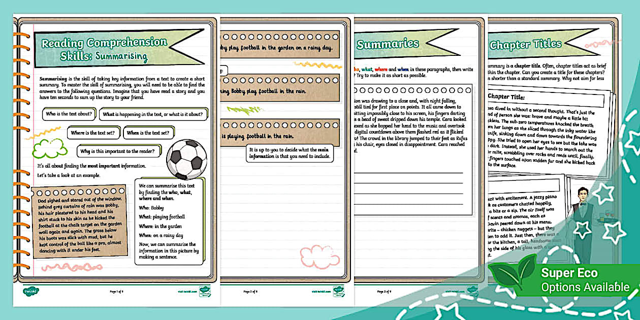Reading Comprehension Skills: Summarising (Ages 7 - 11)