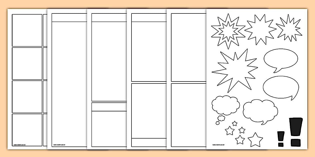 Modelos de quadrinhos para escrita de histórias em quadrinhos