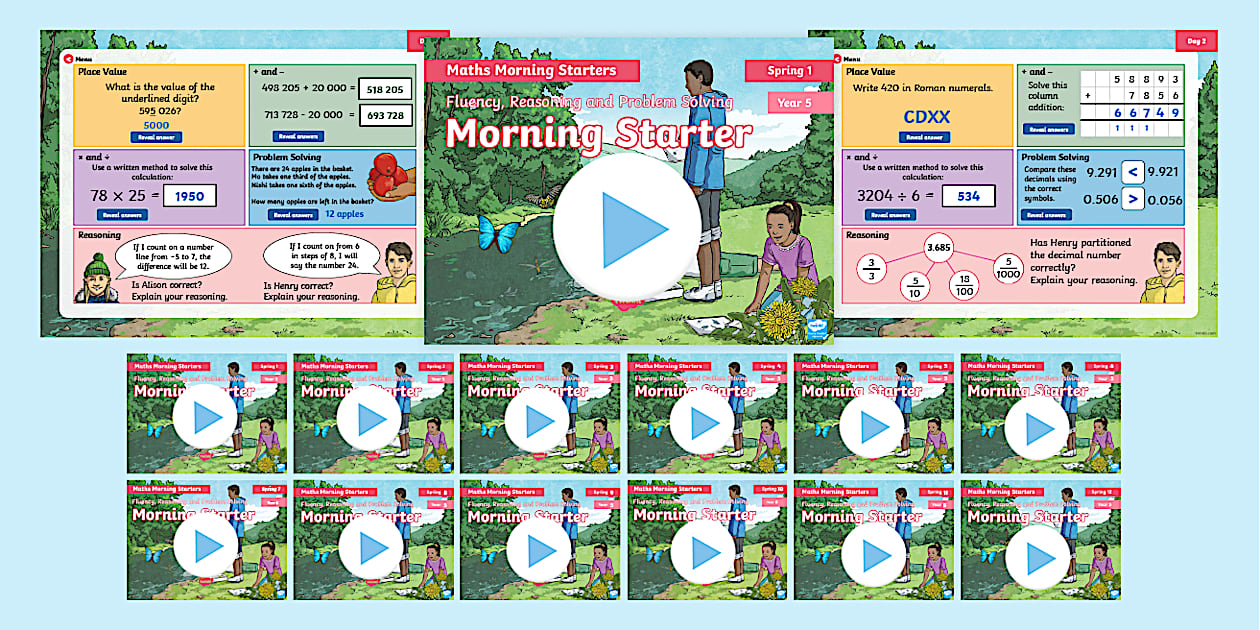 👉 Year 5 Maths Spring Morning Starter Bumper Pack - Twinkl