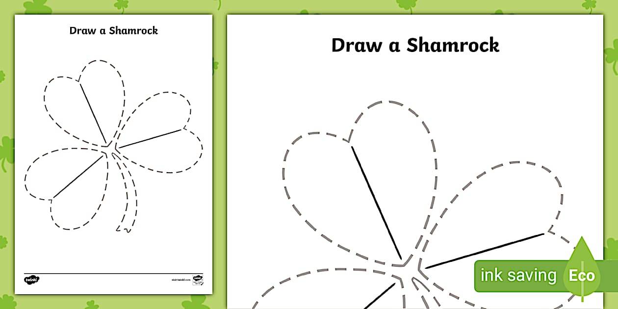 Draw a Shamrock Pencil Control Activity for learners.