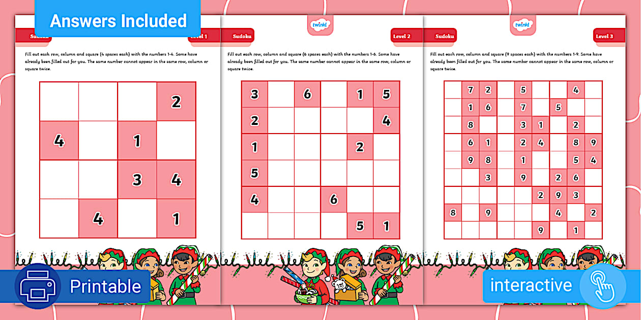 Christmas Sudoku – All Levels – Twinkl Puzzled - Twinkl