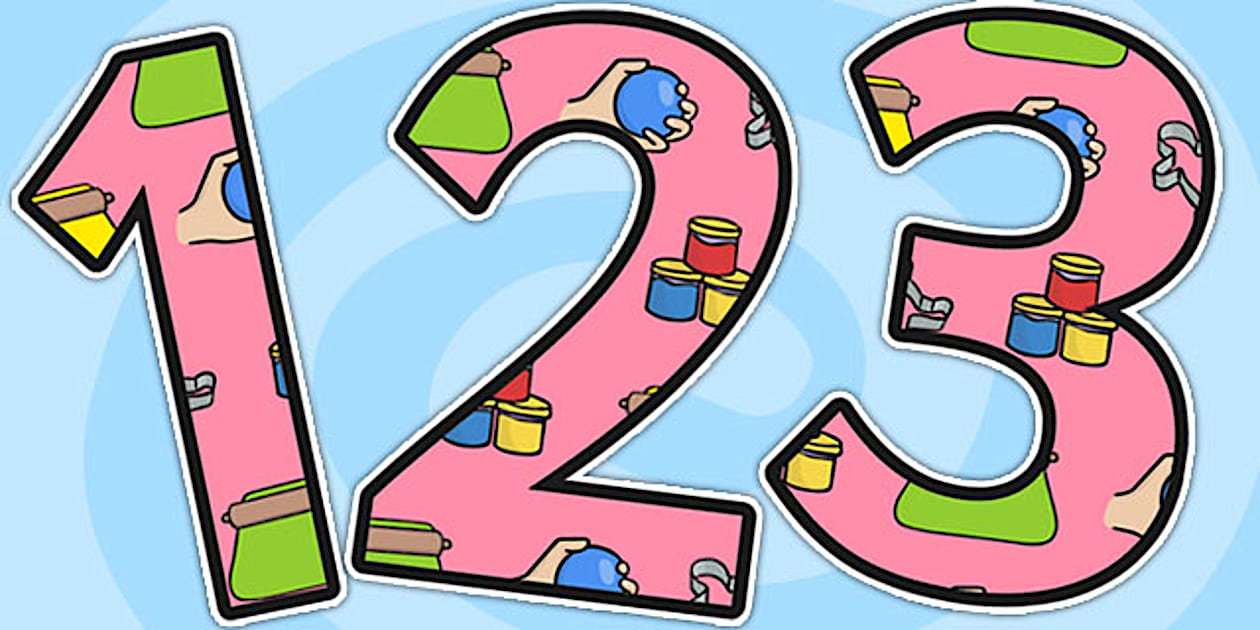 👉 Malleable Area Themed A4 Display Numbers - Twinkl