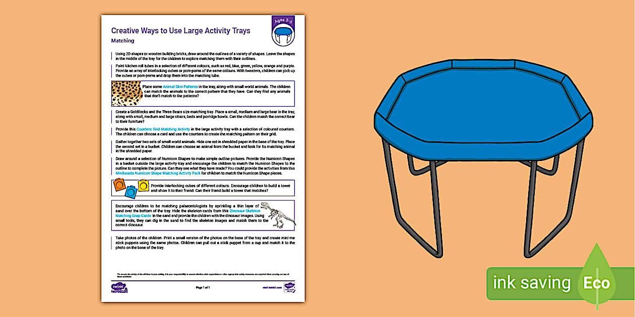 EYFS Ages 3-5 Large Activity Trays: Matching - Twinkl