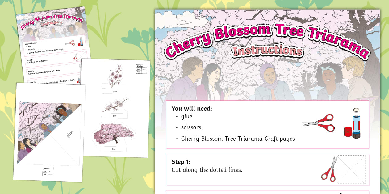 Cherry Blossom Tree Triarama (Teacher-Made) - Twinkl