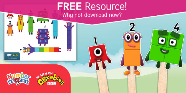 FREE Numberblocks: 1-10 Stick Puppets (teacher made)