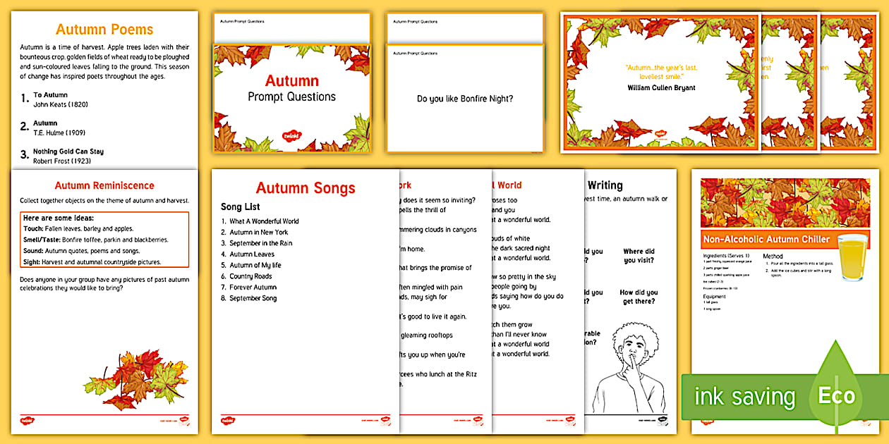 Elderly Care - Autumn Resource Pack (teacher made) - Twinkl