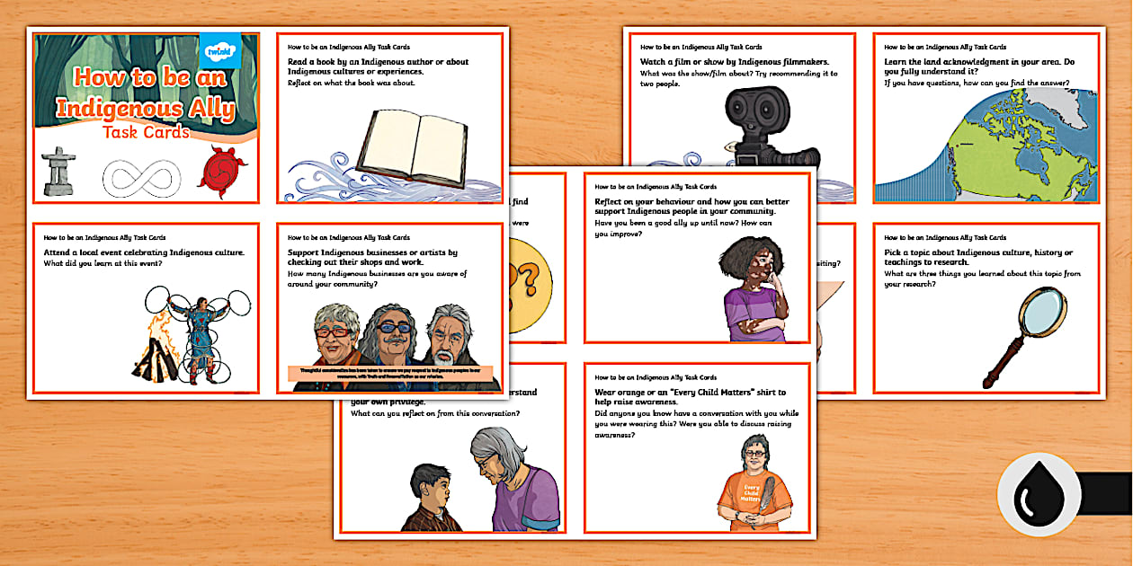 FREE! - How to be an Indigenous Ally Task Cards - Twinkl
