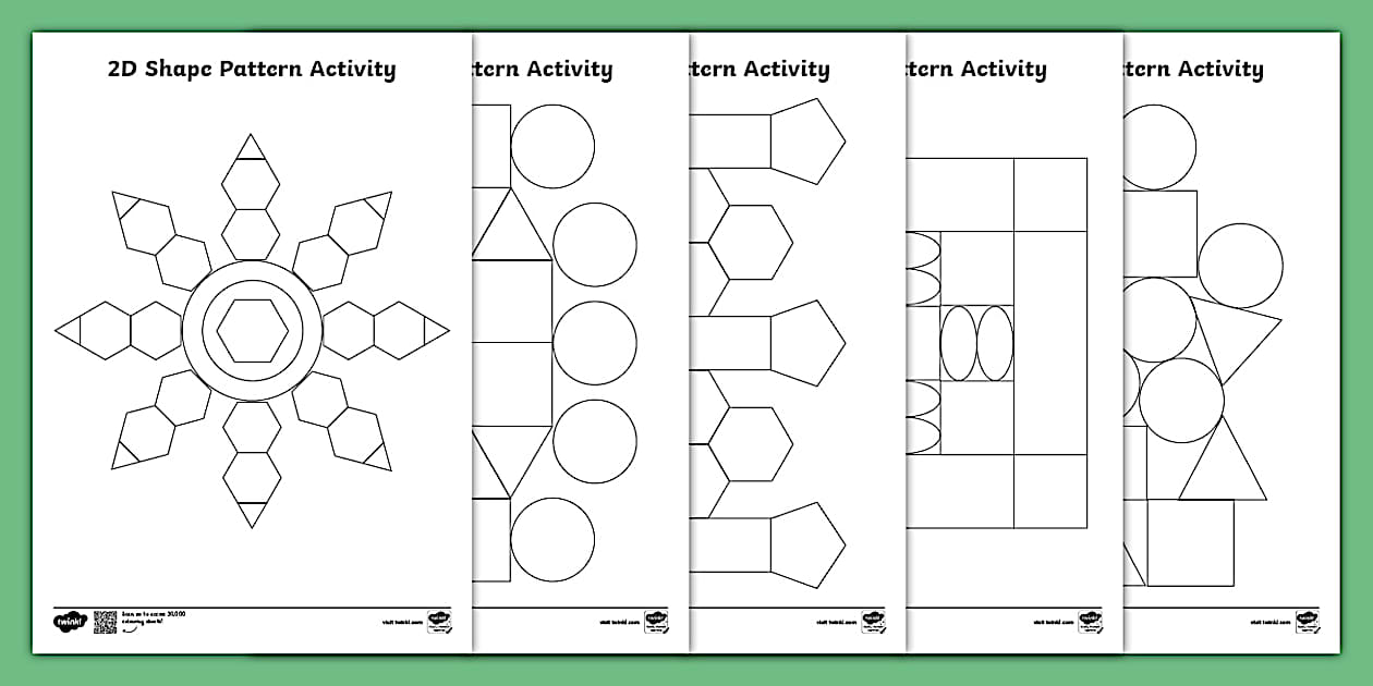 👉 2D Shape Pattern Colouring Maths Activity - Twinkl