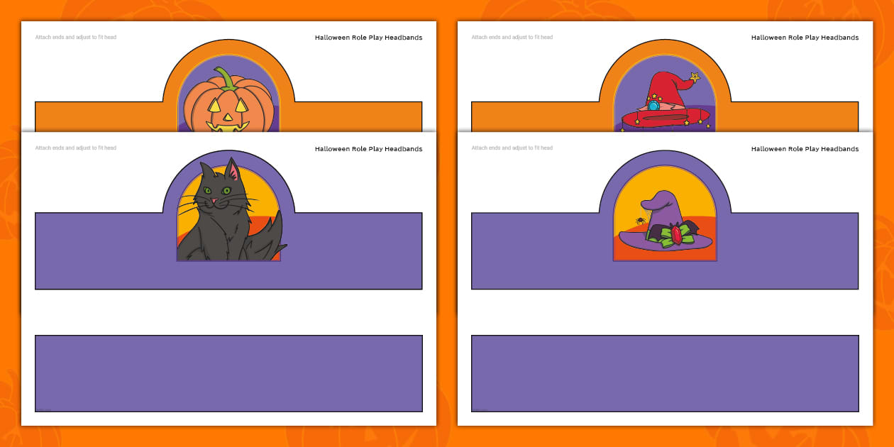Halloween Costume Role Play Headbands (teacher made)
