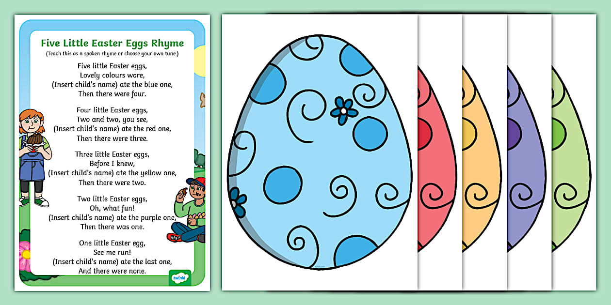 5 Little Easter Eggs Rhyme | Learning Materials - Twinkl