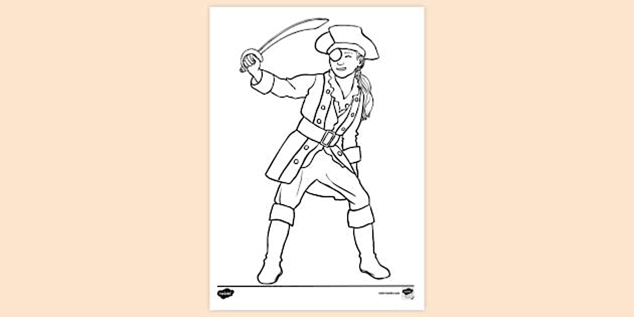Pirate Princess Colouring Page | Colouring Sheets - Twinkl