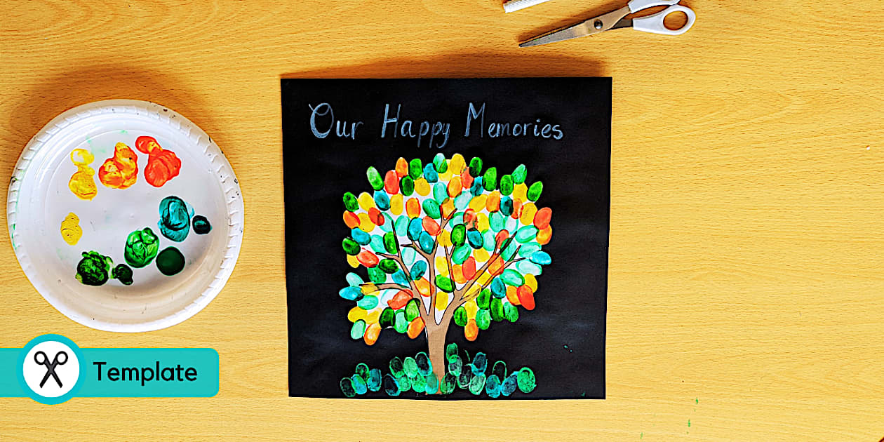 Fingerprint Memory Tree | Nature Crafts (teacher made)