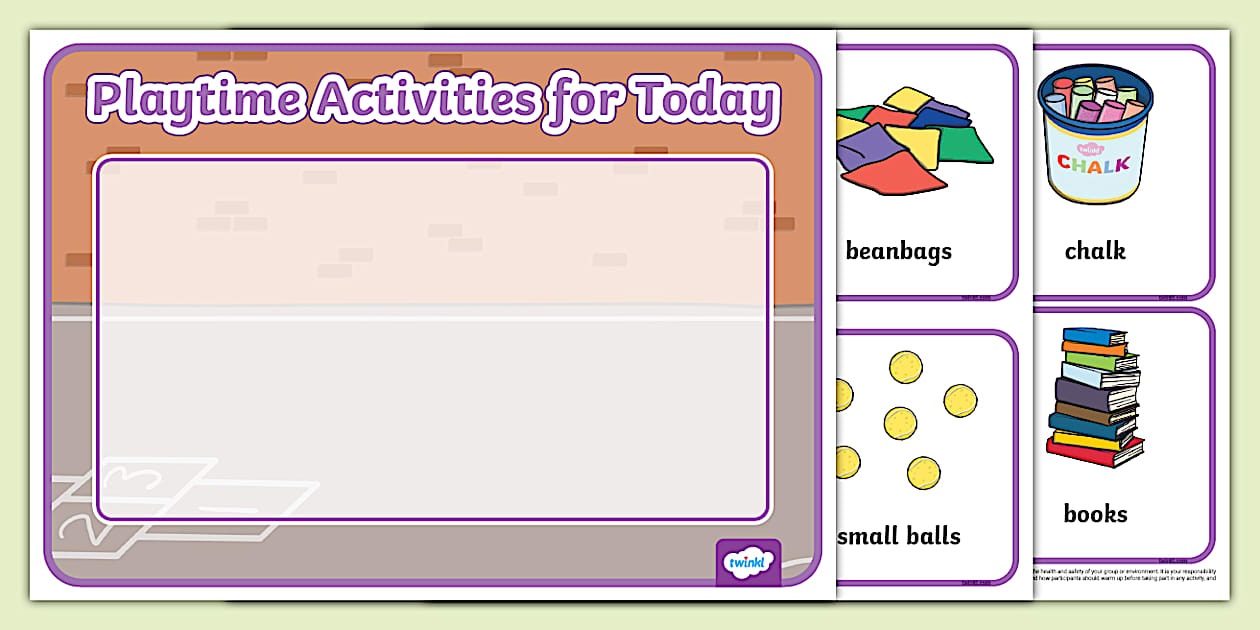 Playtime Activities and Equipment Display Poster - Twinkl