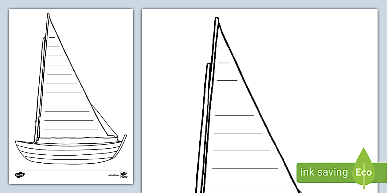 Boat Shape Poem Template, Boat Template, Ship (teacher made)